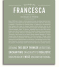 Francesca | Name Art Print – Name Stories