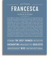 Francesca Personalized Name Meaning Art Prints – Name Stories