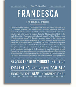 Francesca | Name Art Print – Name Stories