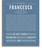 Francesca Personalized Name Meaning Art Prints – Name Stories