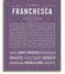 Franchesca Personalized Name Meaning Art Prints – Name Stories