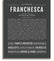 Franchesca Personalized Name Meaning Art Prints – Name Stories