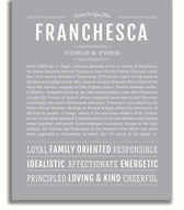 Franchesca Personalized Name Meaning Art Prints – Name Stories
