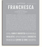 Franchesca Personalized Name Meaning Art Prints – Name Stories