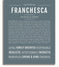 Franchesca Personalized Name Meaning Art Prints – Name Stories
