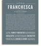 Franchesca Personalized Name Meaning Art Prints – Name Stories