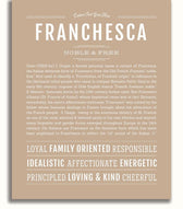 Franchesca Personalized Name Meaning Art Prints – Name Stories