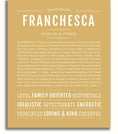 Franchesca Personalized Name Meaning Art Prints – Name Stories