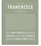Franchesca Personalized Name Meaning Art Prints – Name Stories