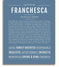 Franchesca Personalized Name Meaning Art Prints – Name Stories
