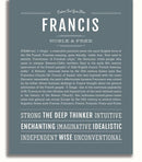 Francis | Name Art Print – Name Stories