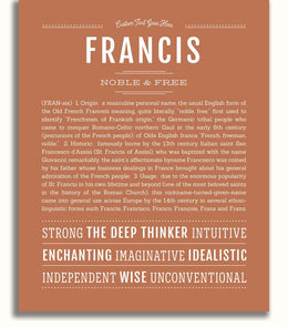 Francis | Name Art Print – Name Stories