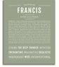 Francis | Name Art Print – Name Stories