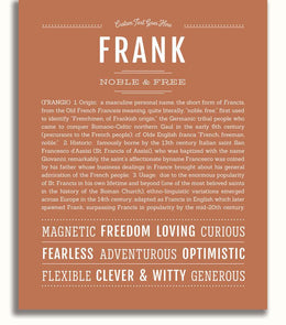 Frank | Name Art Print – Name Stories