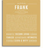 Frank Personalized Name Meaning Art Prints – Name Stories
