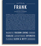 Frank Personalized Name Meaning Art Prints – Name Stories