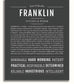 Franklin Personalized Name Meaning Art Prints – Name Stories