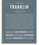 Franklin Personalized Name Meaning Art Prints – Name Stories