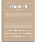 Franklin | Name Art Print – Name Stories