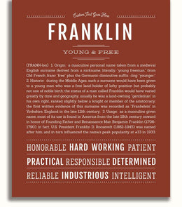 Franklin | Name Art Print – Name Stories