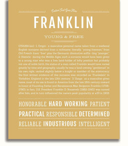 Franklin | Name Art Print – Name Stories