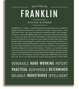 Franklin | Name Art Print – Name Stories