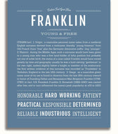 Franklin Personalized Name Meaning Art Prints – Name Stories