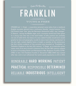 Franklin | Name Art Print – Name Stories