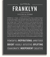 Franklyn Personalized Name Meaning Art Prints – Name Stories