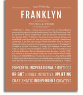 Franklyn Personalized Name Meaning Art Prints – Name Stories