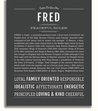Fred | Name Art Print - Personalized Custom Gifts – Name Stories