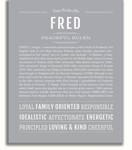 Fred | Name Art Print - Personalized Custom Gifts – Name Stories