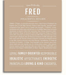 Fred Personalized Name Meaning Art Prints – Name Stories