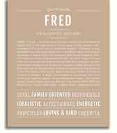 Fred Personalized Name Meaning Art Prints – Name Stories