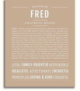 Fred | Name Art Print - Personalized Custom Gifts – Name Stories