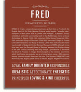 Fred Personalized Name Meaning Art Prints – Name Stories