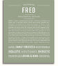 Fred Personalized Name Meaning Art Prints – Name Stories