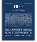 Fred Personalized Name Meaning Art Prints – Name Stories