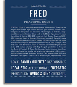 Fred | Name Art Print - Personalized Custom Gifts – Name Stories