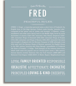 Fred Personalized Name Meaning Art Prints – Name Stories