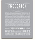 Frederick Personalized Name Meaning Art Prints – Name Stories
