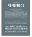 Frederick Personalized Name Meaning Art Prints – Name Stories