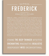 Frederick Personalized Name Meaning Art Prints – Name Stories