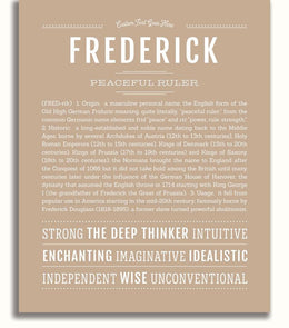 Frederick Personalized Name Meaning Art Prints – Name Stories