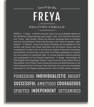 Freya | Name Art Print – Name Stories