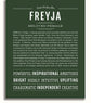 Freyja Personalized Name Meaning Art Prints – Name Stories