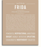 Frida Personalized Name Meaning Art Prints – Name Stories
