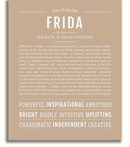 Frida | Name Art Print – Name Stories