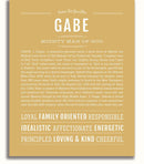 Gabe Personalized Name Meaning Art Prints – Name Stories