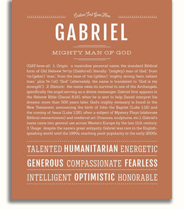 Gabriel Personalized Name Meaning Art Prints – Name Stories